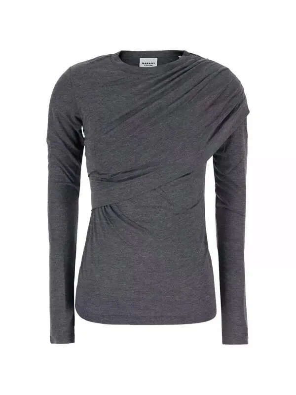 MARANT ETOILE Asymmetric Draped Panel Jersey Top