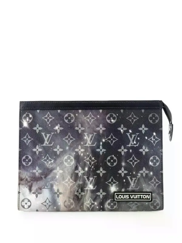 LOUIS VUITTON Monogram Galaxy Canvas Pochette Voyage Mm Clutch - Grey
