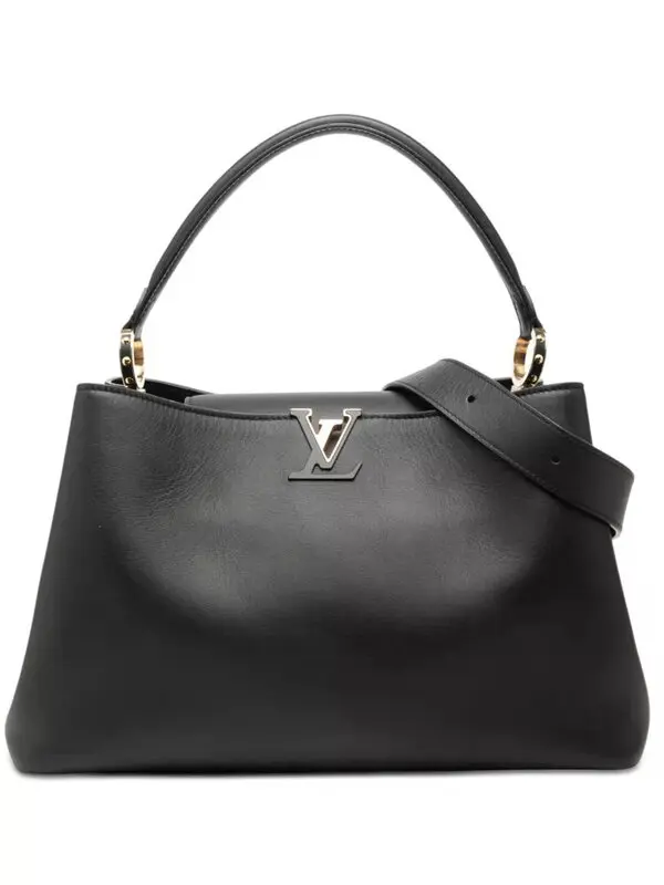 LOUIS VUITTON Capucines Souple Gm Satchel - Black