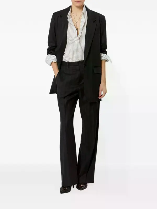 Isabel Marant Étoile Noanda Plaid Virgin Wool Trousers - Grey