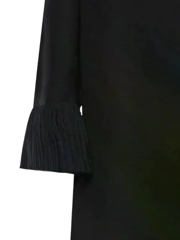 Valentino Garavani Pleated Cuff Shift Mini Dress - Black