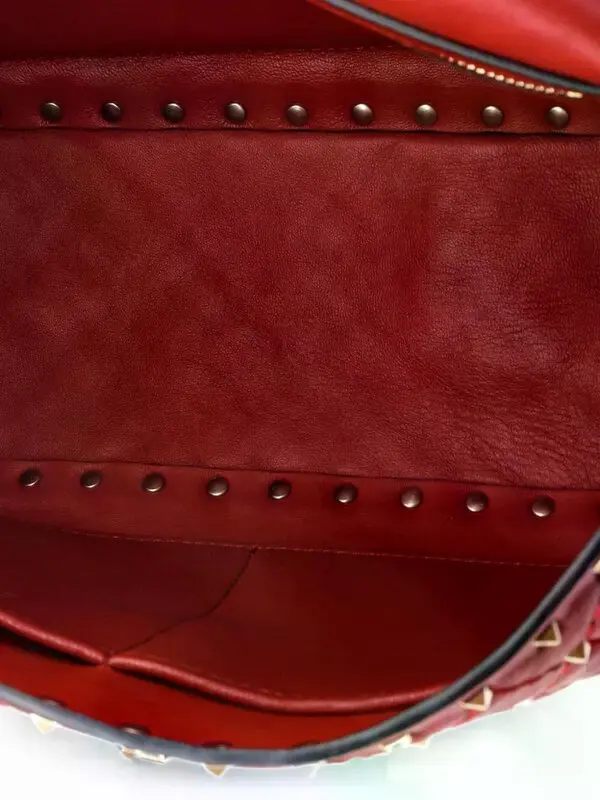 Valentino Garavani Rockstud Spike Flap Quilted Leather Shoulder Bag - Red