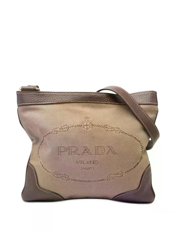 Prada Canvas Canapa Logo Crossbody Bag