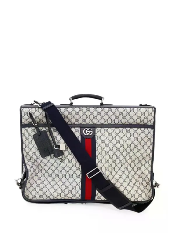 Gucci Savoy Garment Bag Gg Coated Canvas Satchel