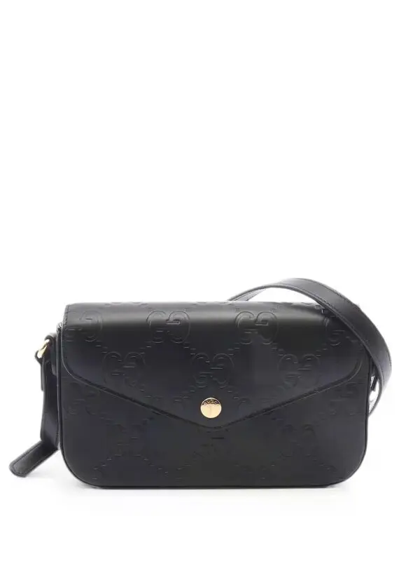 Gucci Gg Supreme Super Mini Shoulder Bag - Black