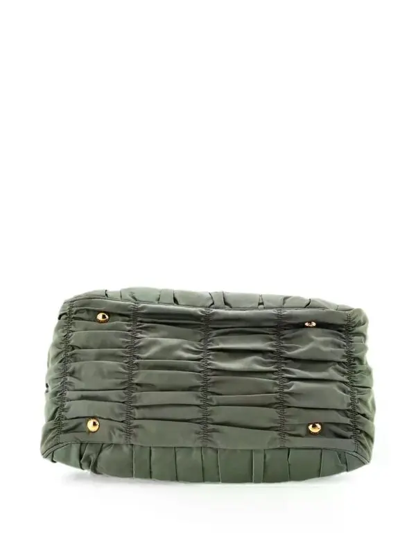 Prada Gaufre Convertible Leather And Tessuto Large Tote Bag