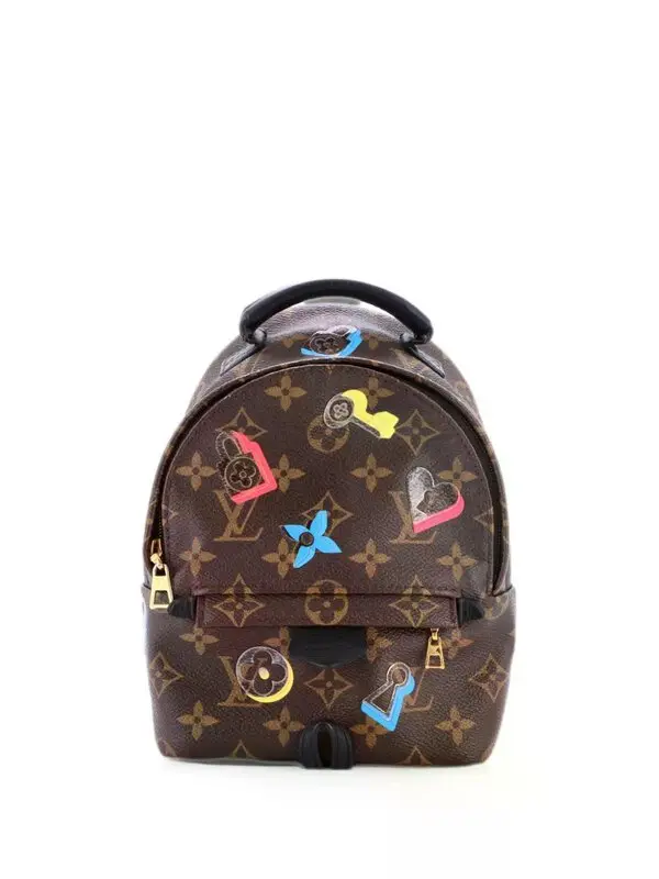 LOUIS VUITTON Palm Springs Limited Edition Love Lock Monogram Canvas Mini Backpack - Brown