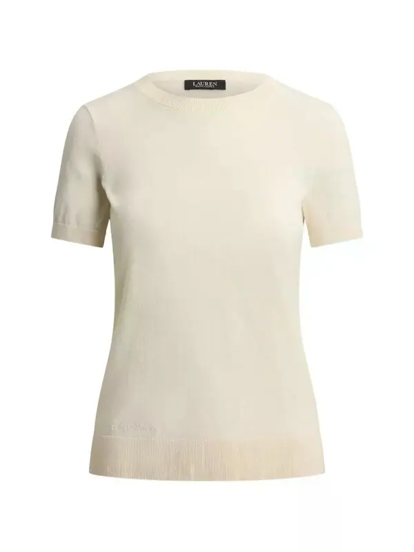 Ralph Lauren Embroidered Short-sleeve Sweater - Neutrals
