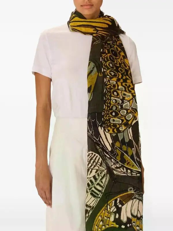 INOUI EDITIONS Butterfly-print Fringed Scarf