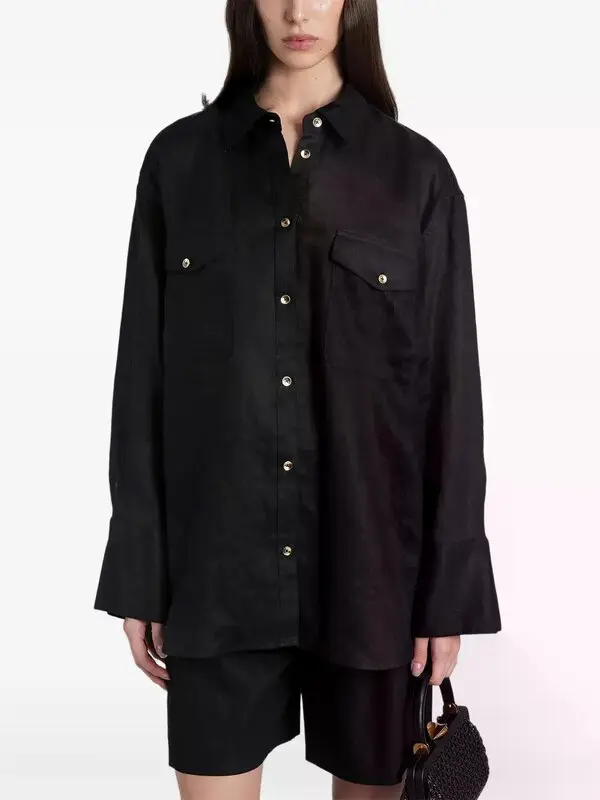 Alice + Olivia Finely Pocket-detail Button-up Shirt - Black