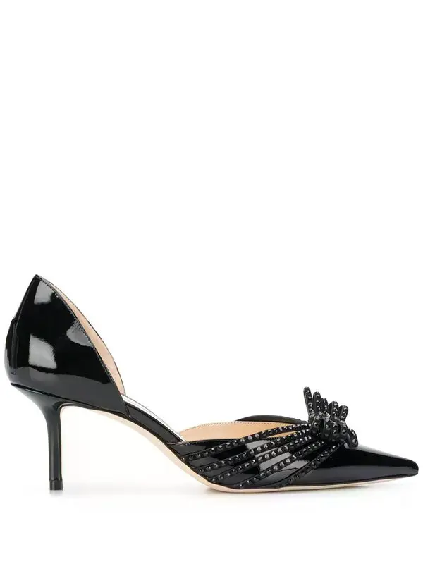 JIMMY CHOO Kaitence 65mm Patent Leather Pumps With Crystal Bow