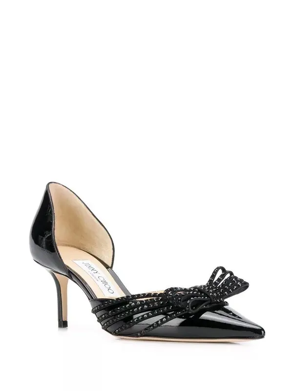JIMMY CHOO Kaitence 65mm Patent Leather Pumps With Crystal Bow