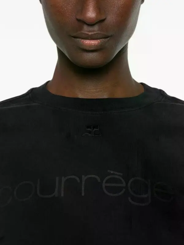 COURREGES Layered Logo-embroidered T-shirt