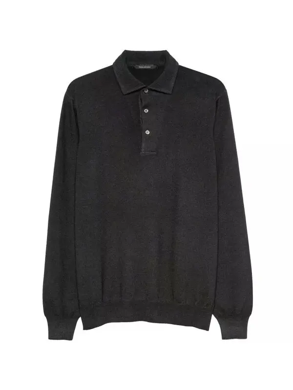 Tagliatore Bailey Long-sleeve Polo Shirt - Grey