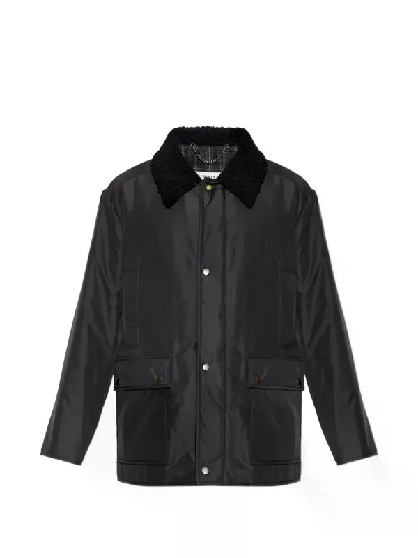 MAISON MARGIELA Shearling Collar Press-stud Jacket - Black