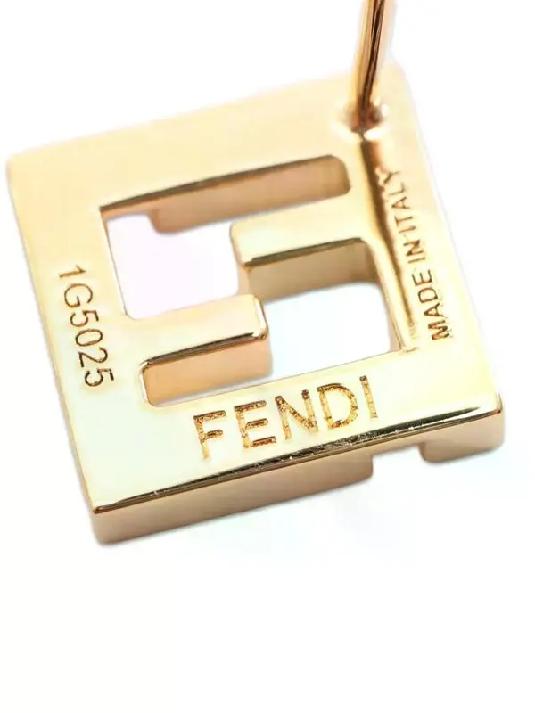 Fendi Ff Logo Square Earrings - Gold