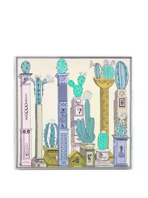INOUI EDITIONS Cactus-print Square Scarf