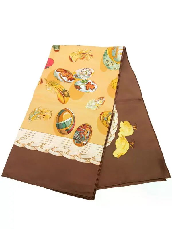Hermès 20th Century Couvee D Silk Scarf 90 Scarves