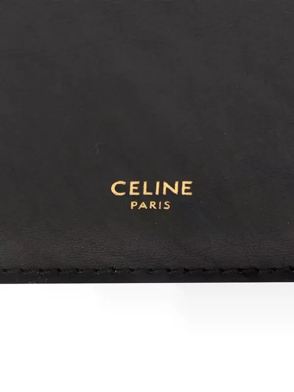 Celine Shiny Calfskin Flat Luggage Tote Bag - Black