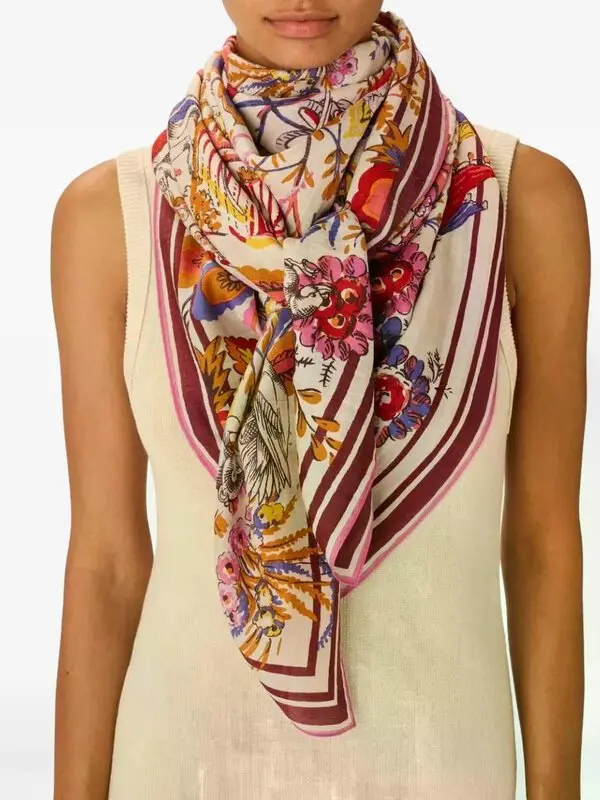 INOUI EDITIONS Floral-print Square Scarf - Neutrals