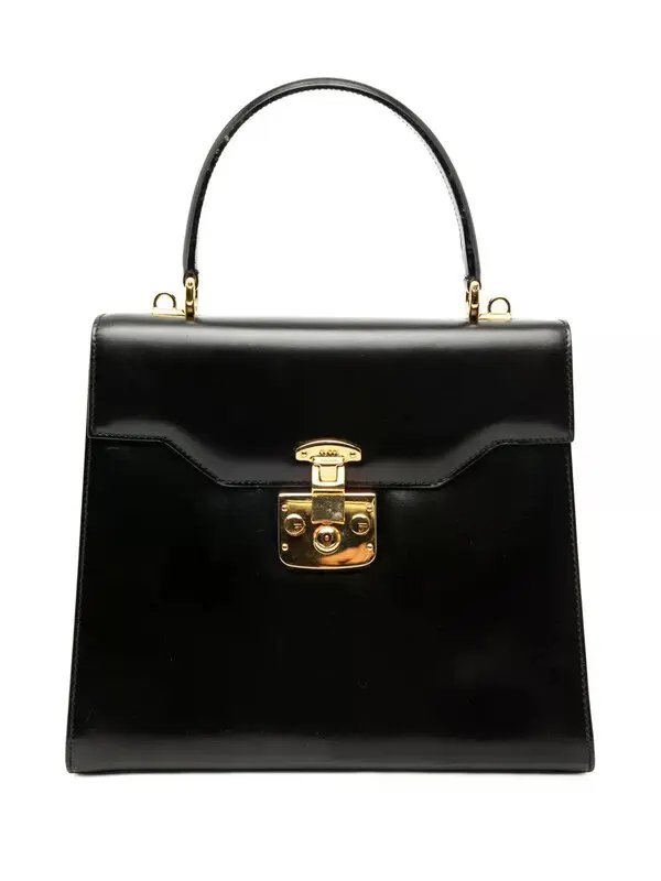 Gucci Lady Lock Satchel In Smooth Calfskin - Black