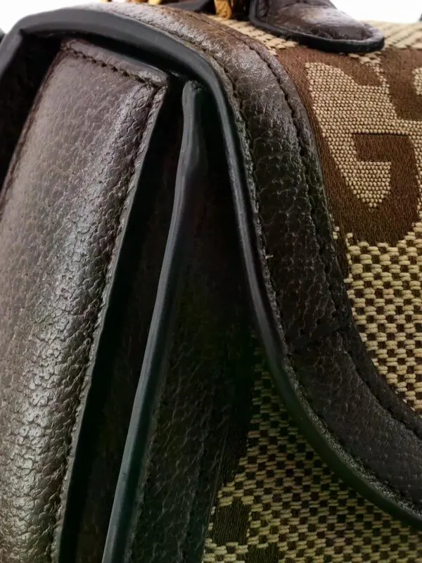 Gucci Bamboo 1947 Jumbo Gg Canvas Mini Crossbody Bag - Brown