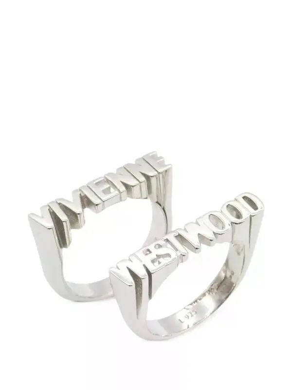VIVIENNE WESTWOOD Logo Lettering Ring - Silver