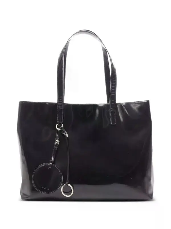 Prada Vera Sport Leather Tote Bag - Black