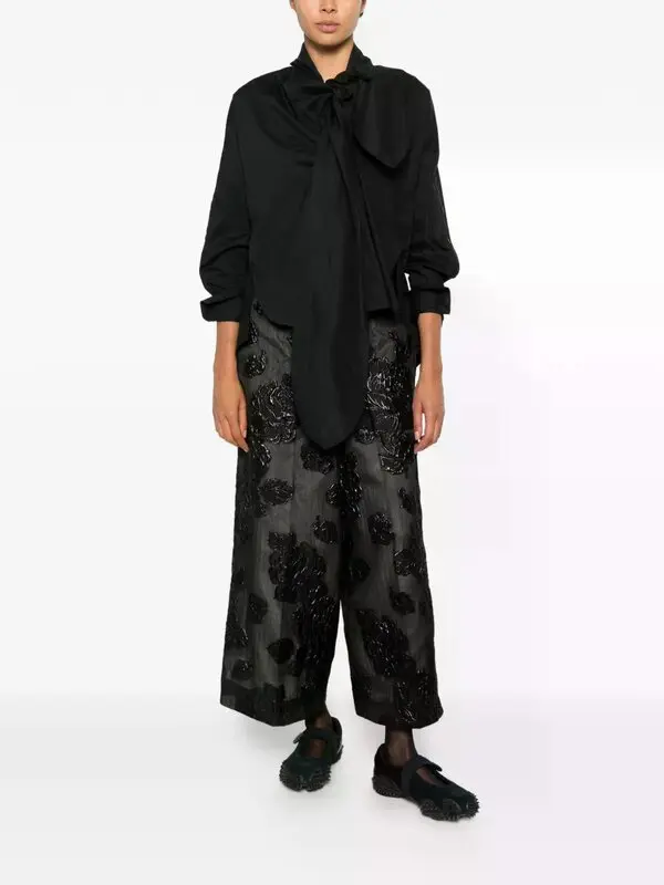 PSOPHIA Pussy-bow Long-sleeve Blouse