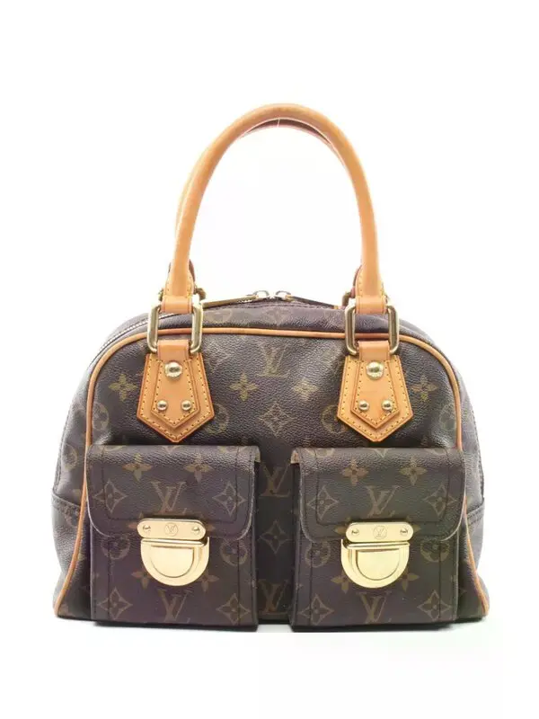 LOUIS VUITTON Monogram Manhattan Pm Tote Bag - Brown