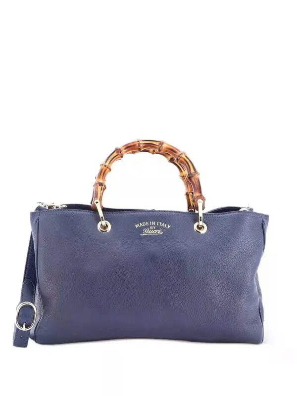 Gucci Bamboo Shopper Medium Tote Bag - Blue
