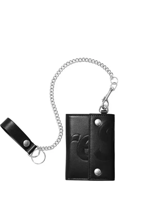 Supreme Debossed-logo Chain-link Wallet - Black