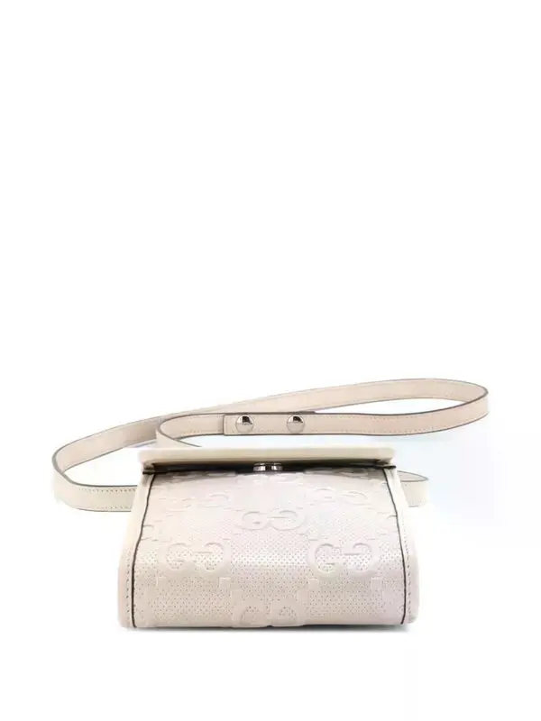 Gucci Gg Embossed Perforated Leather Mini Crossbody Bag