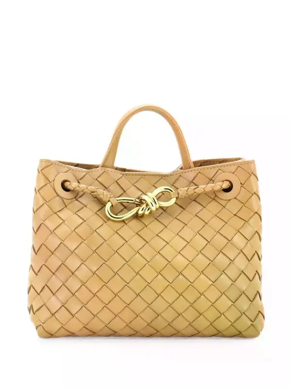 Bottega Veneta Andiamo Top Handle Bag Intrecciato Nappa Small Satchel - Brown