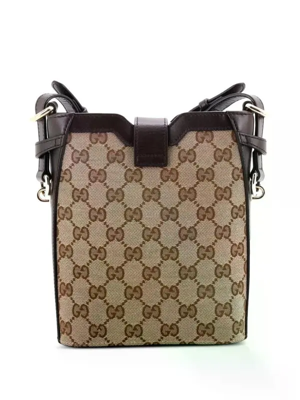 Gucci Gg Canvas With Leather Mini Bucket Bag