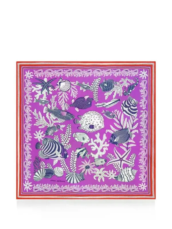 INOUI EDITIONS Marine-print Silk Scarf