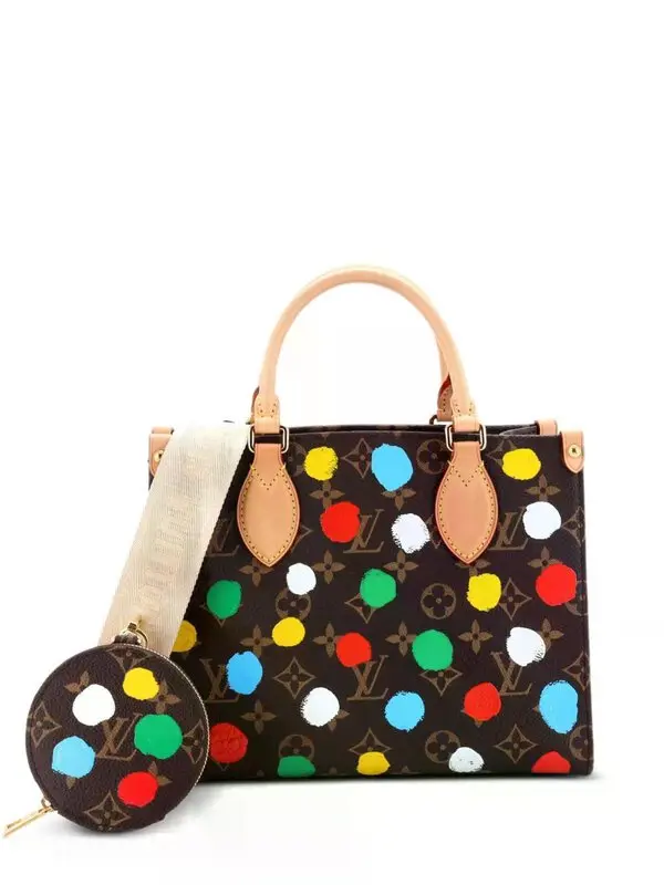 LOUIS VUITTON Painted Dots Monogram Canvas Pm Tote Bag - Brown