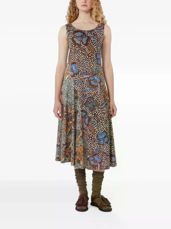 Max Mara Floral Print Midi Dress