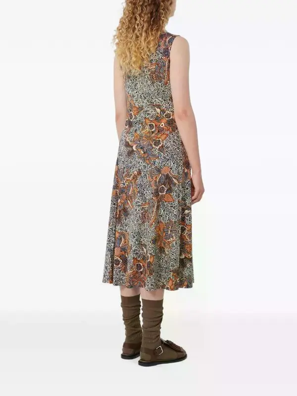 Max Mara Floral Print Midi Dress