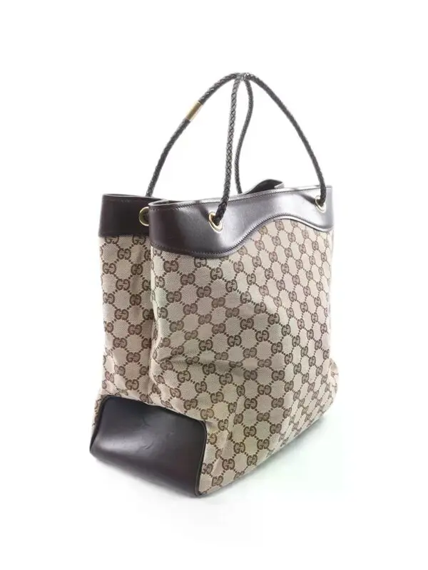 Gucci Gg Canvas Braided Handle Tote Bag - Neutrals