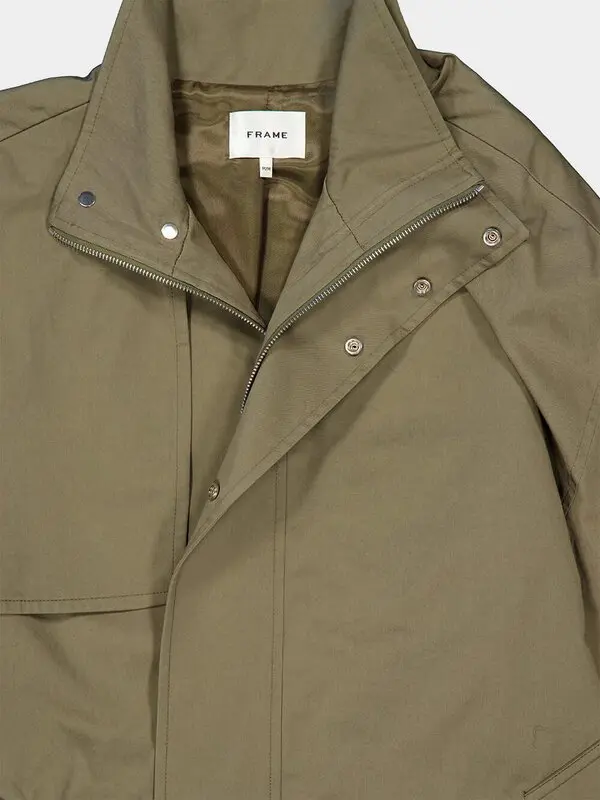 FRAME Short Field Trench Coat - Green