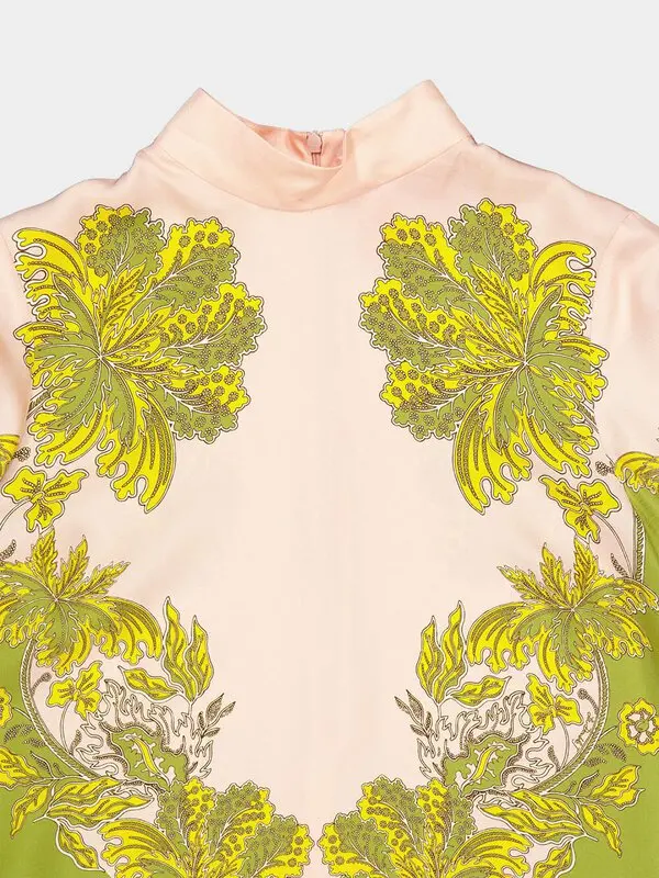 La DoubleJ Silk Feather Trimmed Top - Multicolour