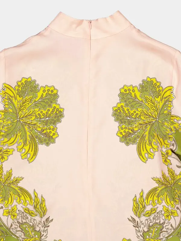 La DoubleJ Silk Feather Trimmed Top - Multicolour