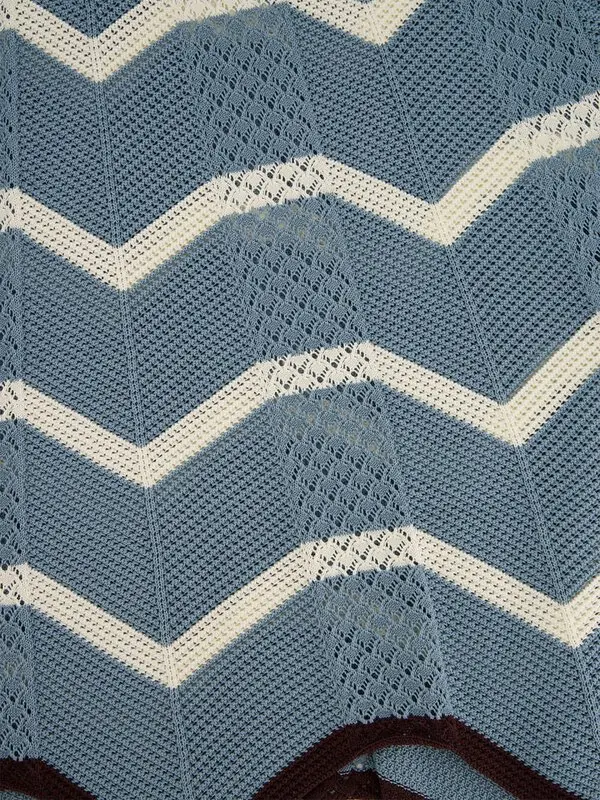 La DoubleJ Chevron Knit Midi Skirt - Blue