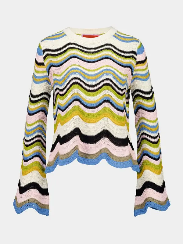 La DoubleJ Chevron Knit Cropped Sweater