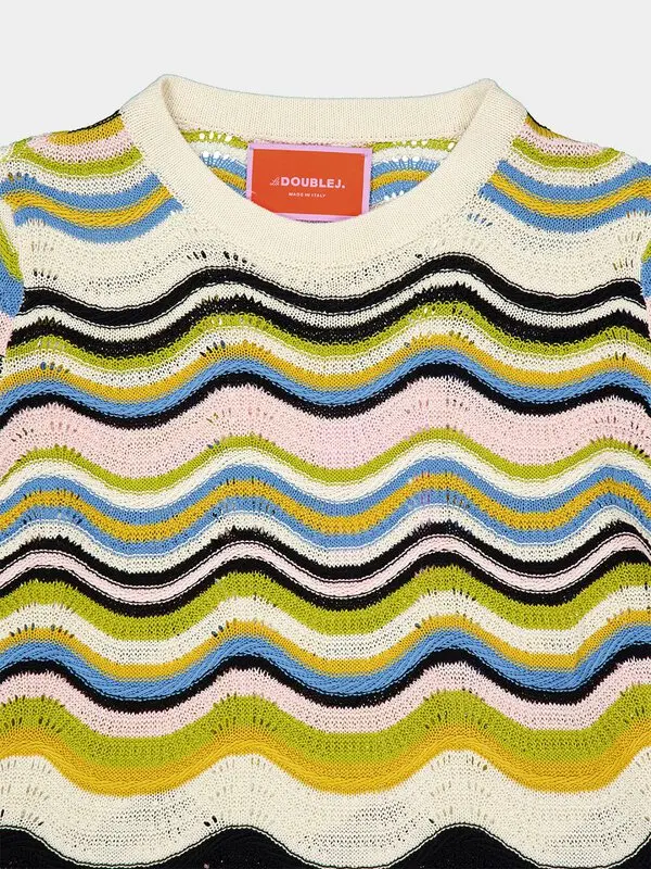 La DoubleJ Chevron Knit Cropped Sweater