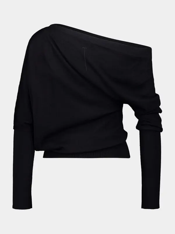 TOM FORD Off-shoulder Wool-silk Top