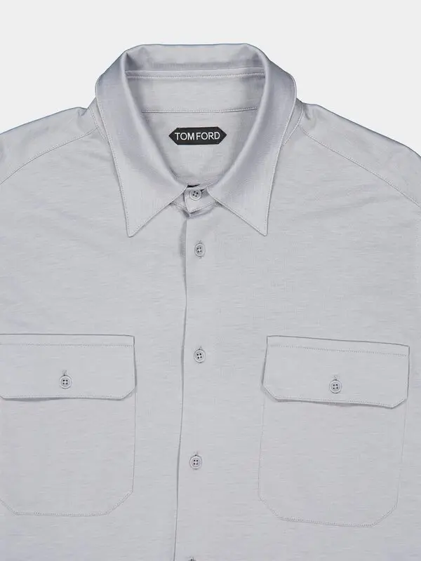 TOM FORD Light Charcoal Silk-cotton Shirt