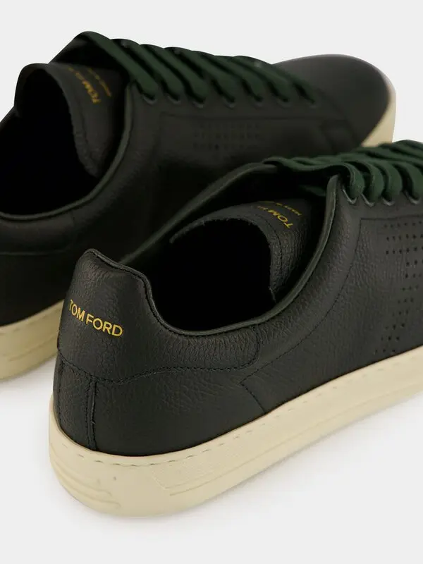 TOM FORD Warwick Perforated Leather Lace-up Sneakers - Green
