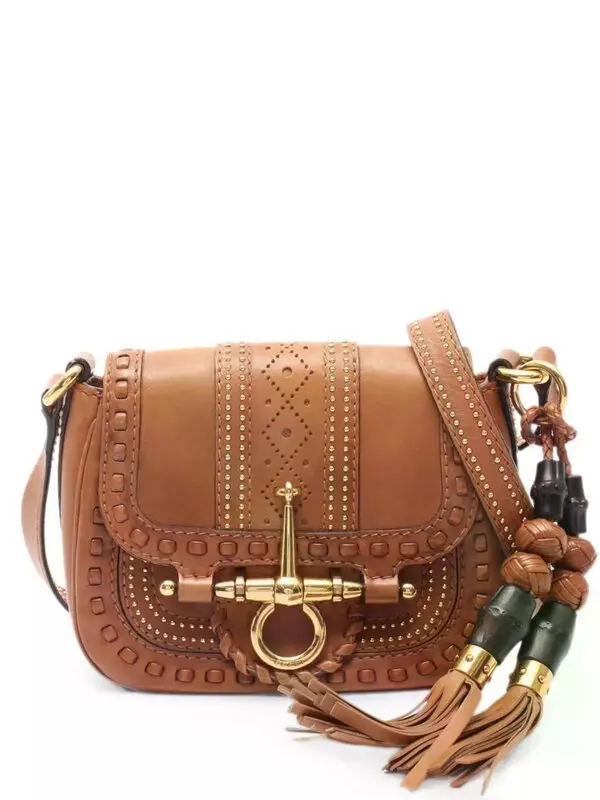 Gucci 2000s Bamboo Horsebit Shoulder Bag - Brown